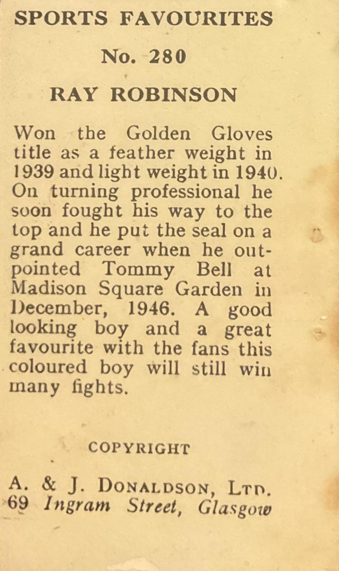 What is Sugar Ray Robinson’s Rookie Card? – The Cardboard Junkie