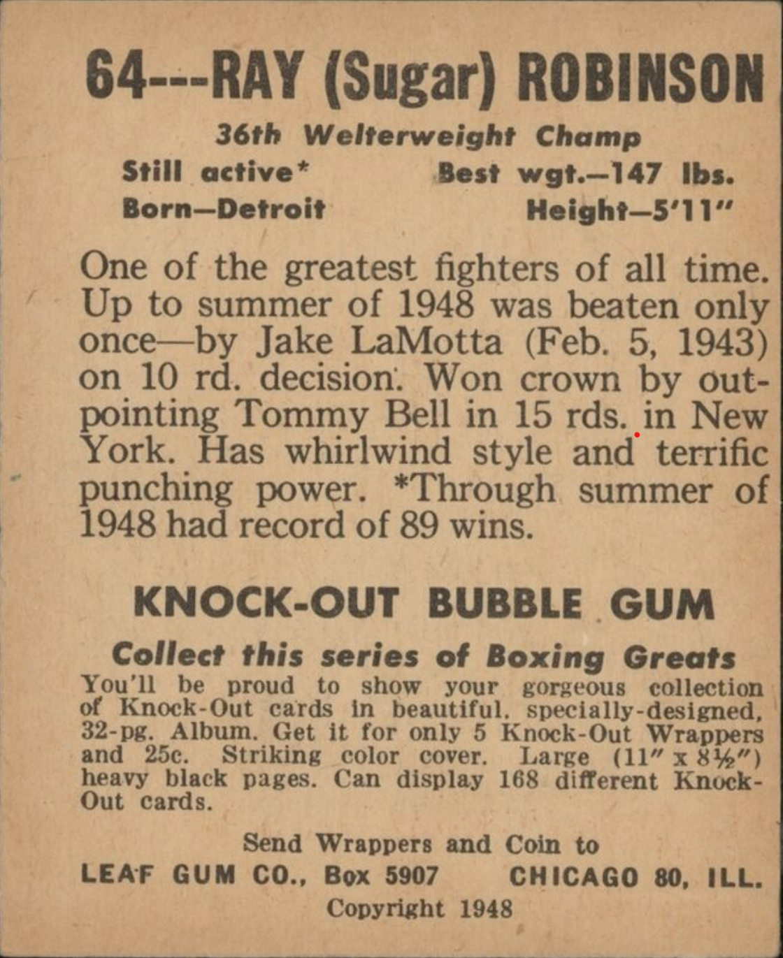 What is Sugar Ray Robinson’s Rookie Card? – The Cardboard Junkie