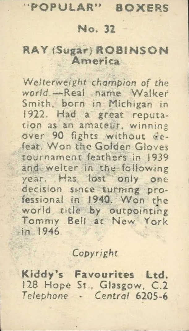 What is Sugar Ray Robinson’s Rookie Card? – The Cardboard Junkie